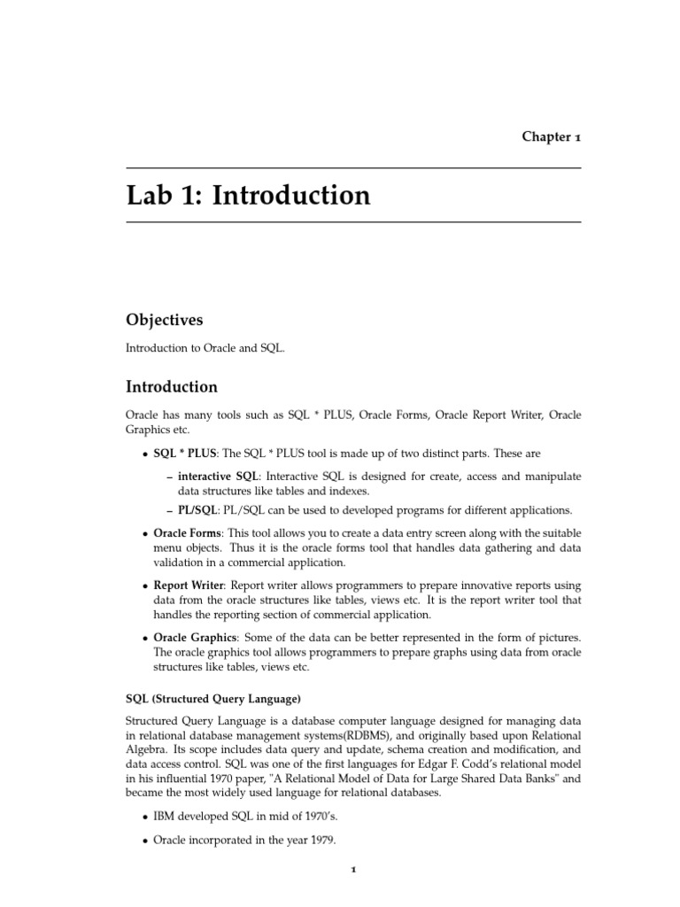 Lab 1 | Download Free PDF | Sql | Relational Database
