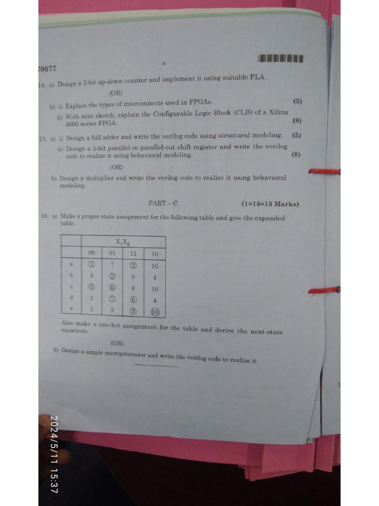 Advanced Digital System Design Question Paper | PDF