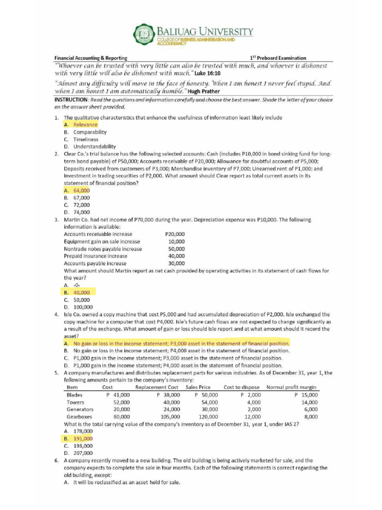 FAR Pre Boards | PDF
