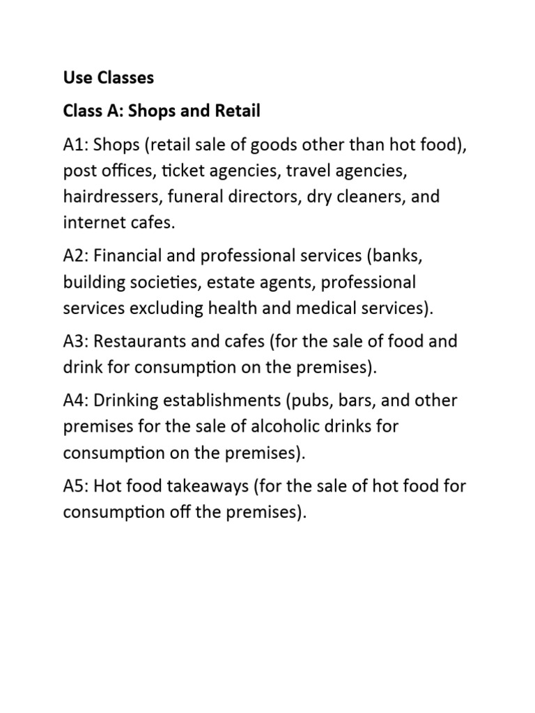 Use Classes - Uk Properties | PDF