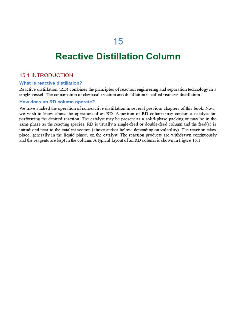 Modeling of A Reactive Distillation Column | PDF | Catalysis | Chemical Reactor