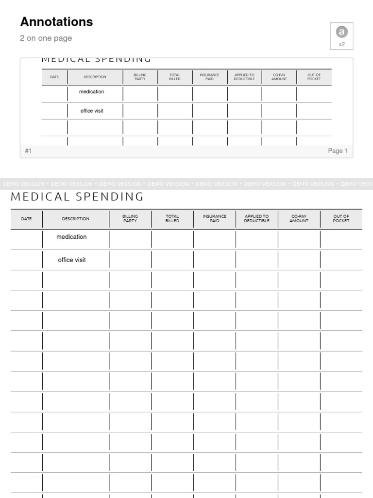 Simple Medical Spending Tracker-A4-Unlocked | PDF | Deductible | Insurance