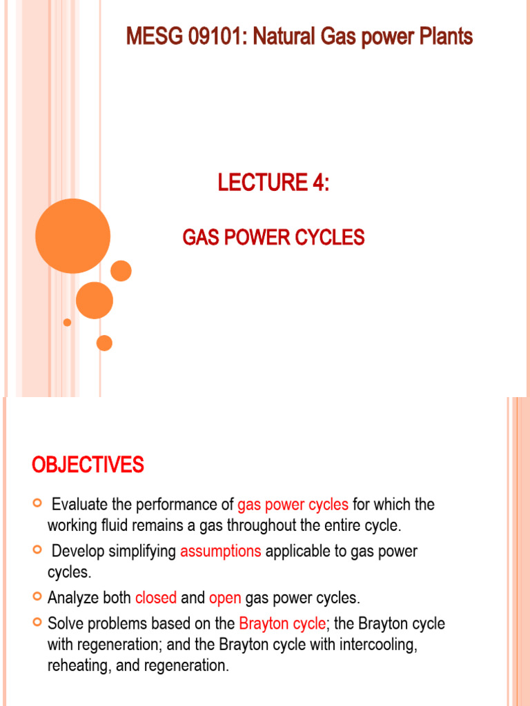 Lecture 4 GAS Power Cycles | Download Free PDF | Gas Turbine | Heat