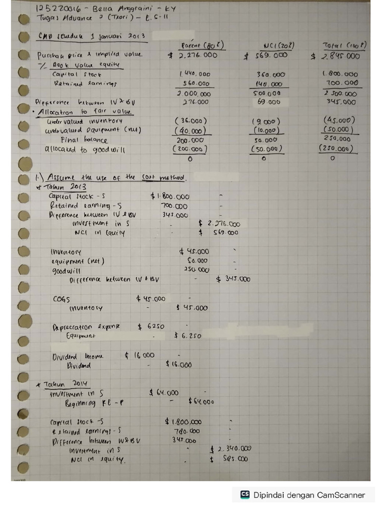 Bella Anggraini - KY - Tugas Advance 2 - E5-11 | PDF