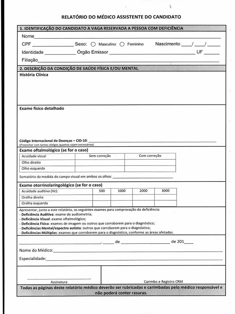 Modelo de Relatrio Mdico | PDF