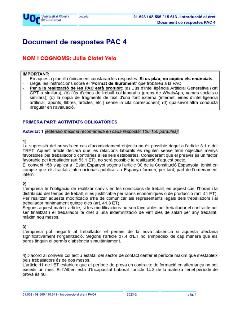 Plantilla Respostes Pac4 2023 2 | PDF