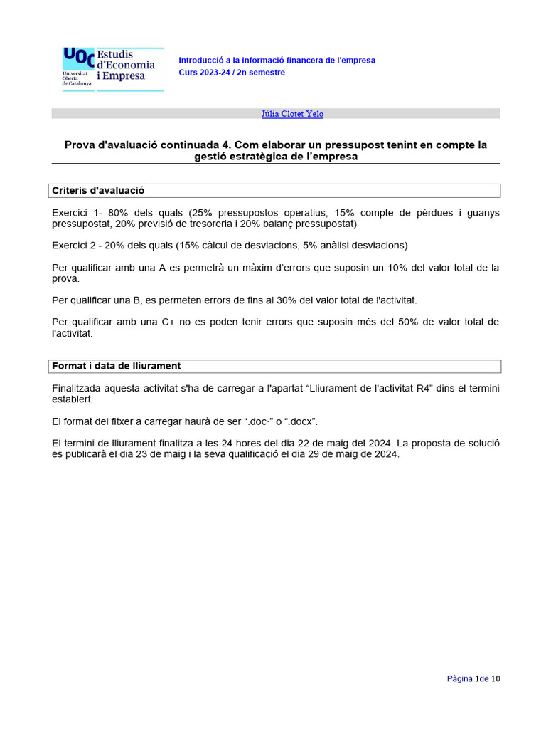 IIFE - PAC4 Enunciat | PDF