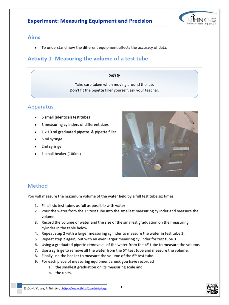Measuring Precision Expt1 | PDF | Significant Figures | Litre
