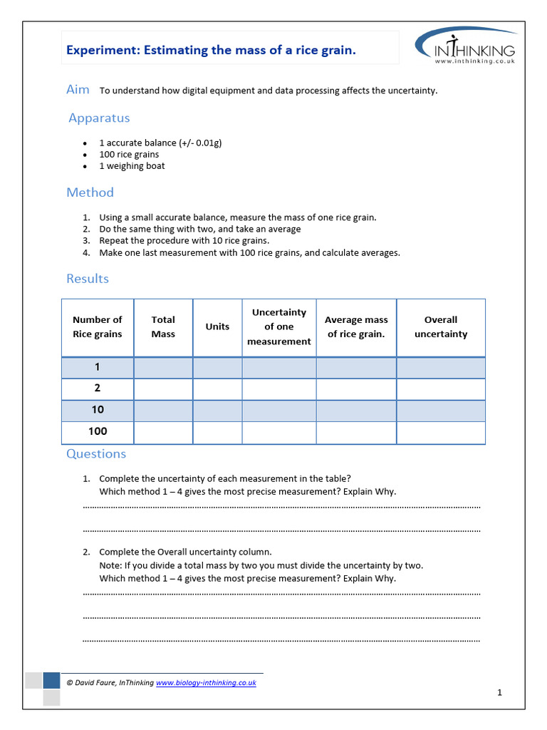 Measuring Precision Expt2 | PDF