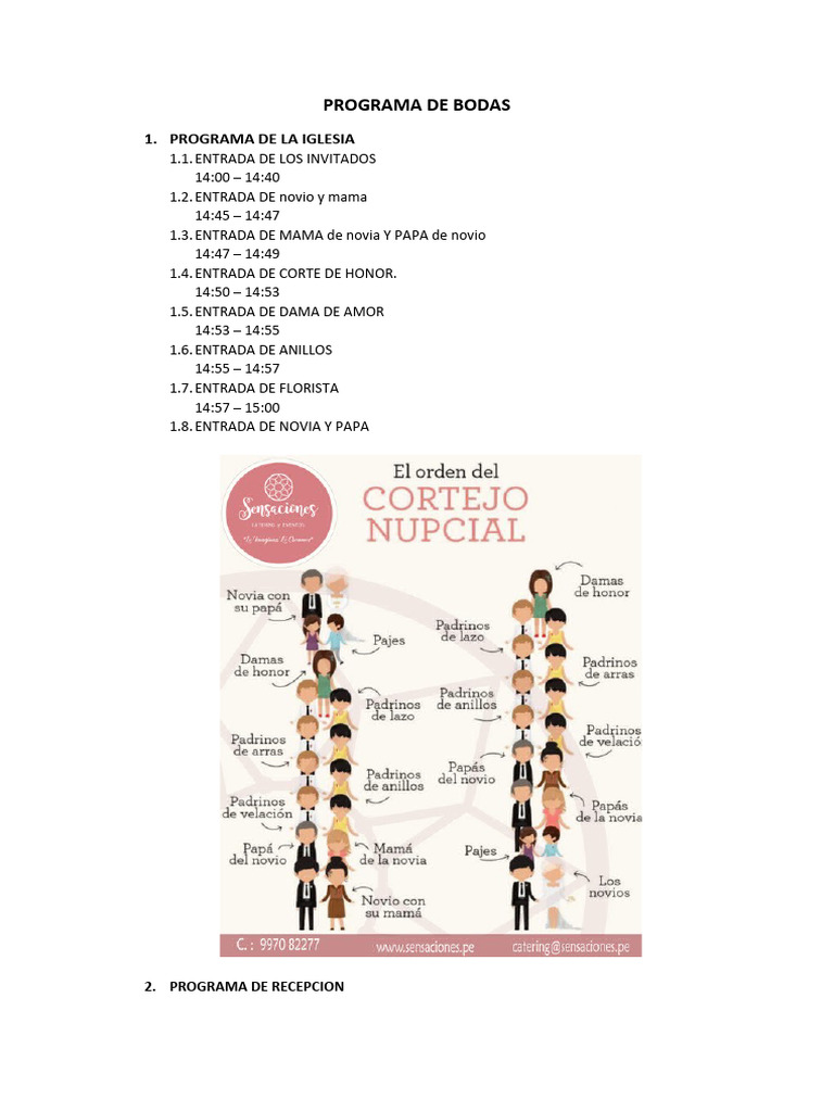 Programa de Bodas | PDF