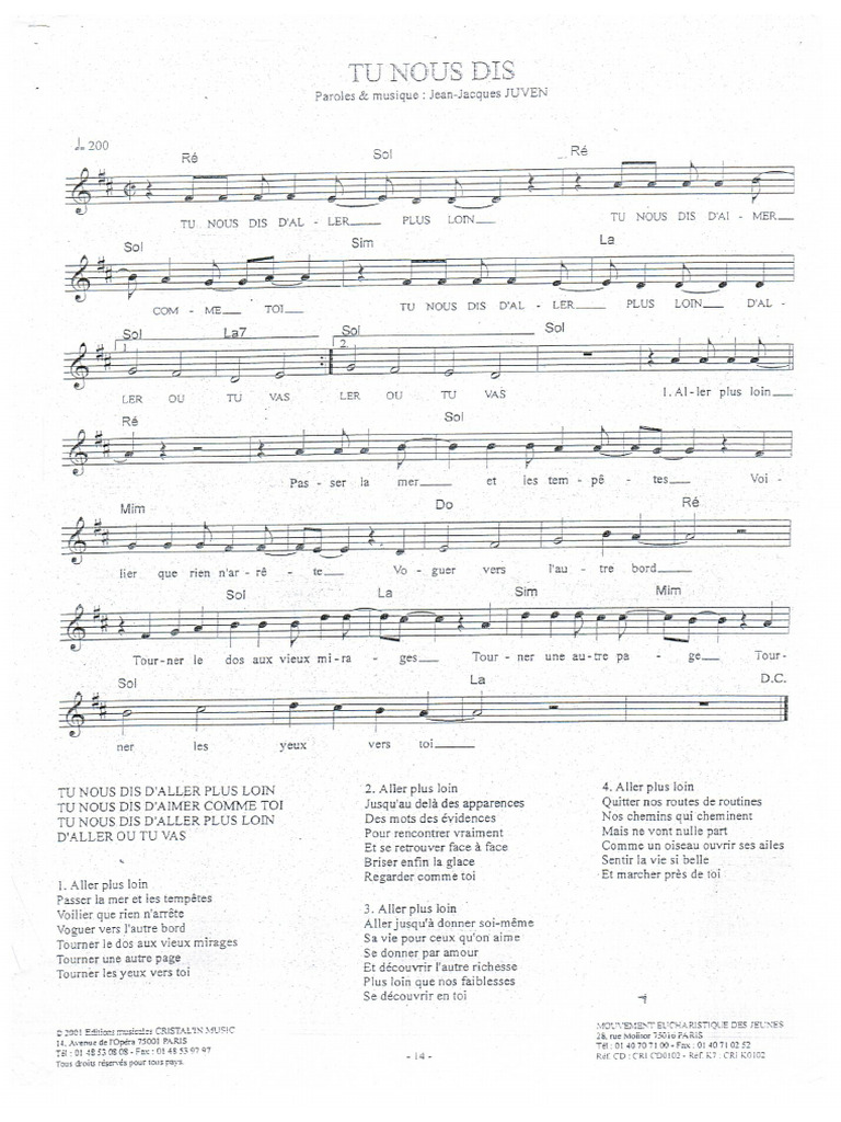 Tu Nous Dis D-Aller Plus Loin | PDF