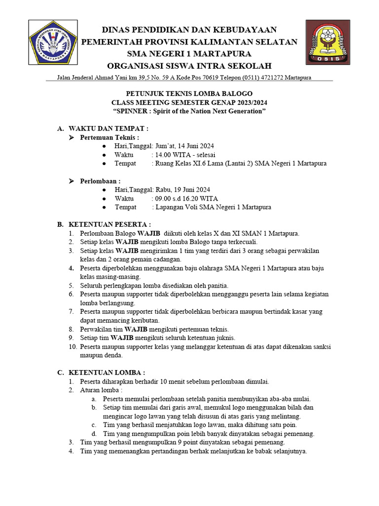 Juknis Balogo CM24 | PDF