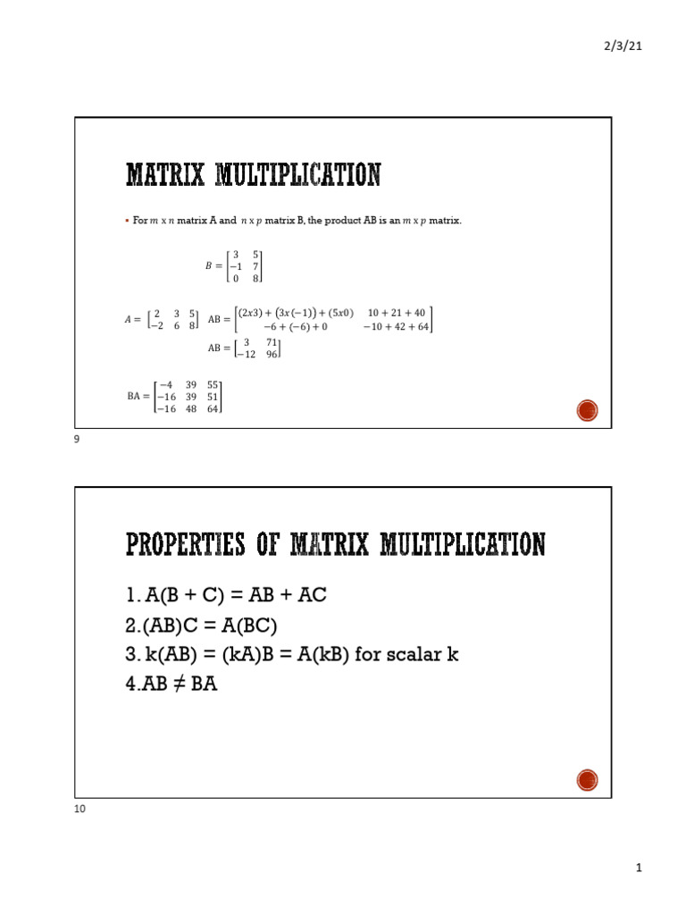 Matrix-Multiplication-Determinant-of-a-Matrix | Download Free PDF ...
