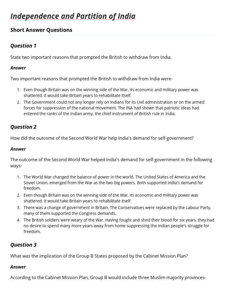9.independence and Partition of India | Download Free PDF | Partition ...