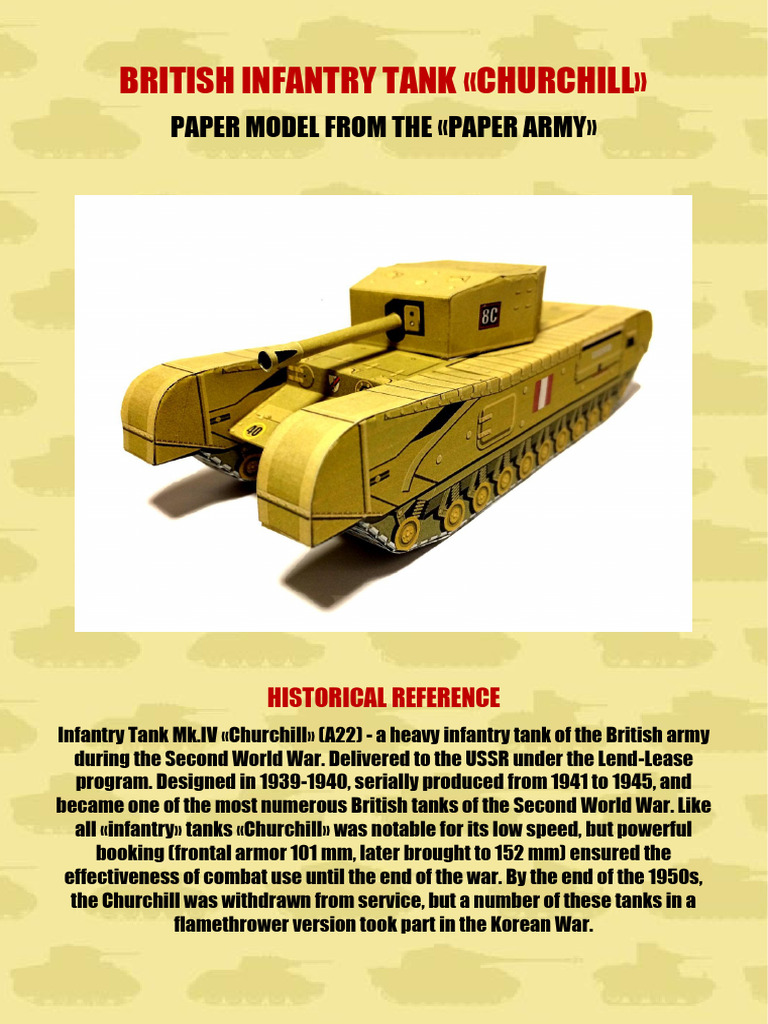 Paper Tank Churchill WWII | PDF | Tanks | Armoured Vehicles