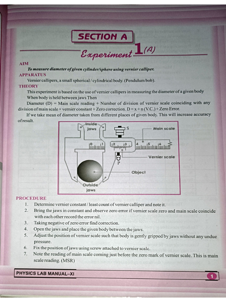 PHYSICS PRACTICAL 11TH | PDF