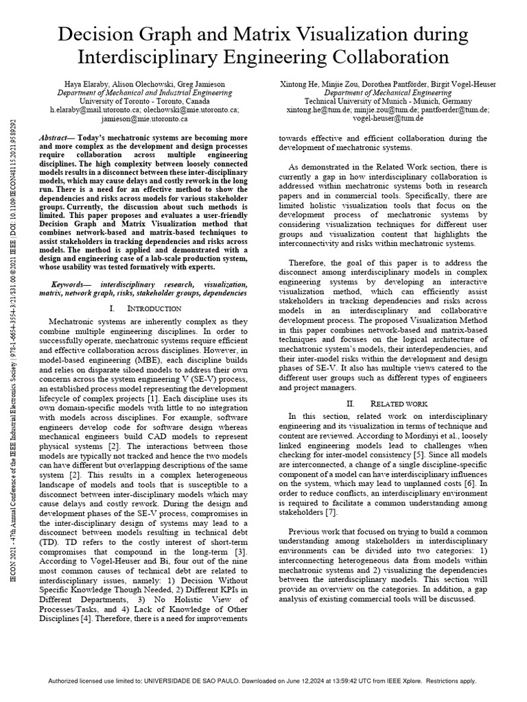 Decision Graph and Matrix Visualization during Interdisciplinary Engineering Collaboration ...