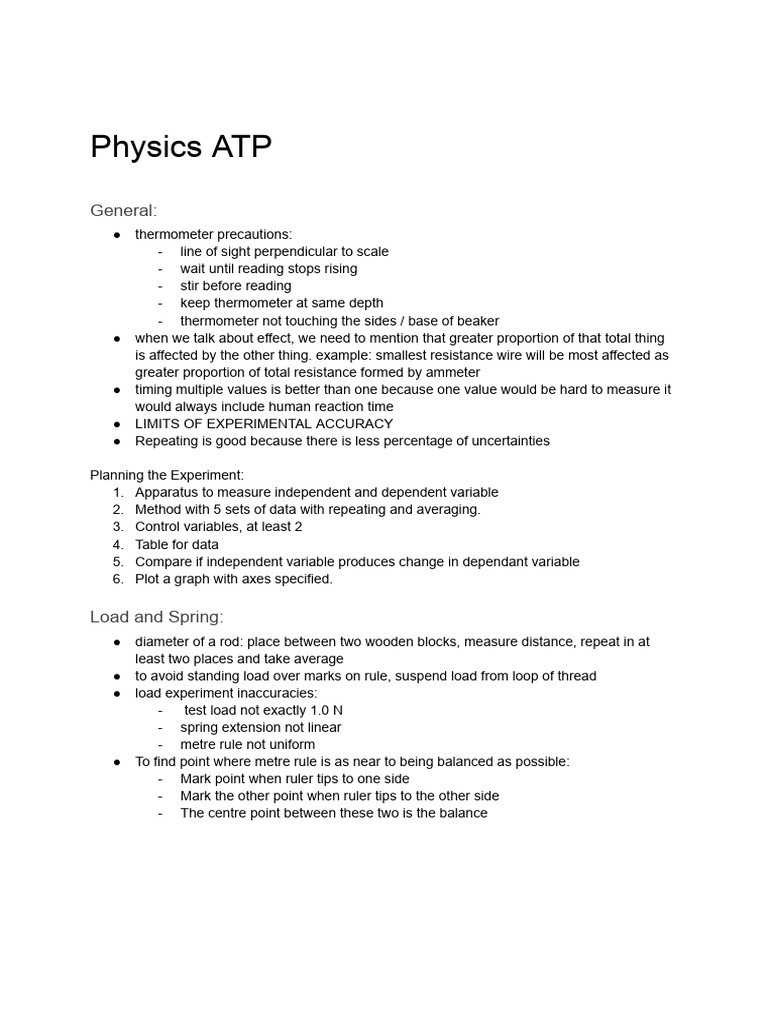 Physics Atp PDF | PDF | Electrical Resistance And Conductance | Resistor