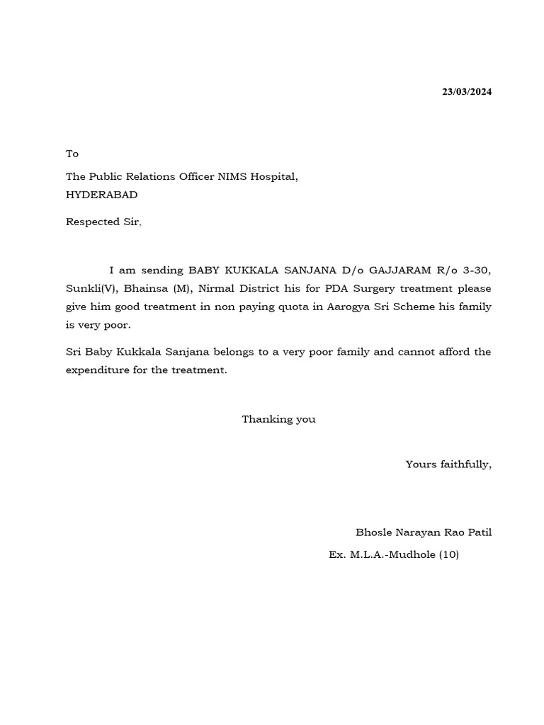 k Sanjana Nims Letter | PDF