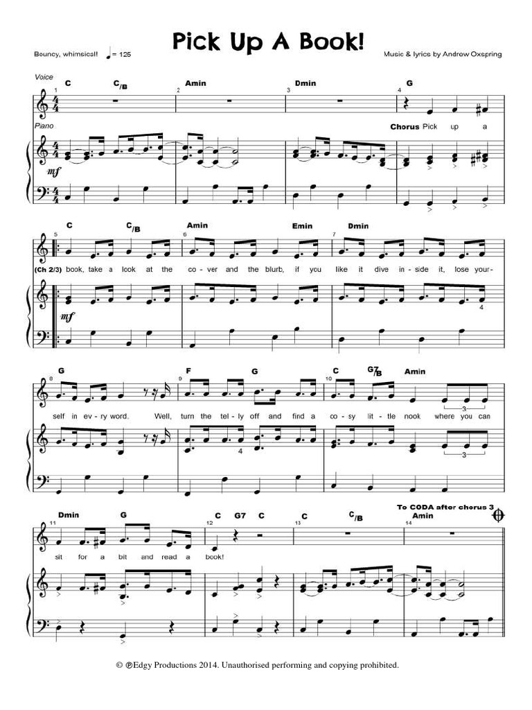 Pick Up A Book - Piano Score | PDF