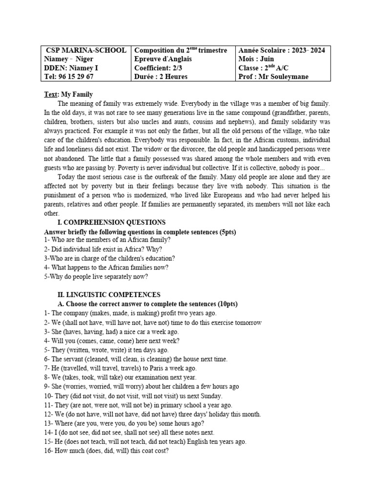 Composition 2nde | PDF