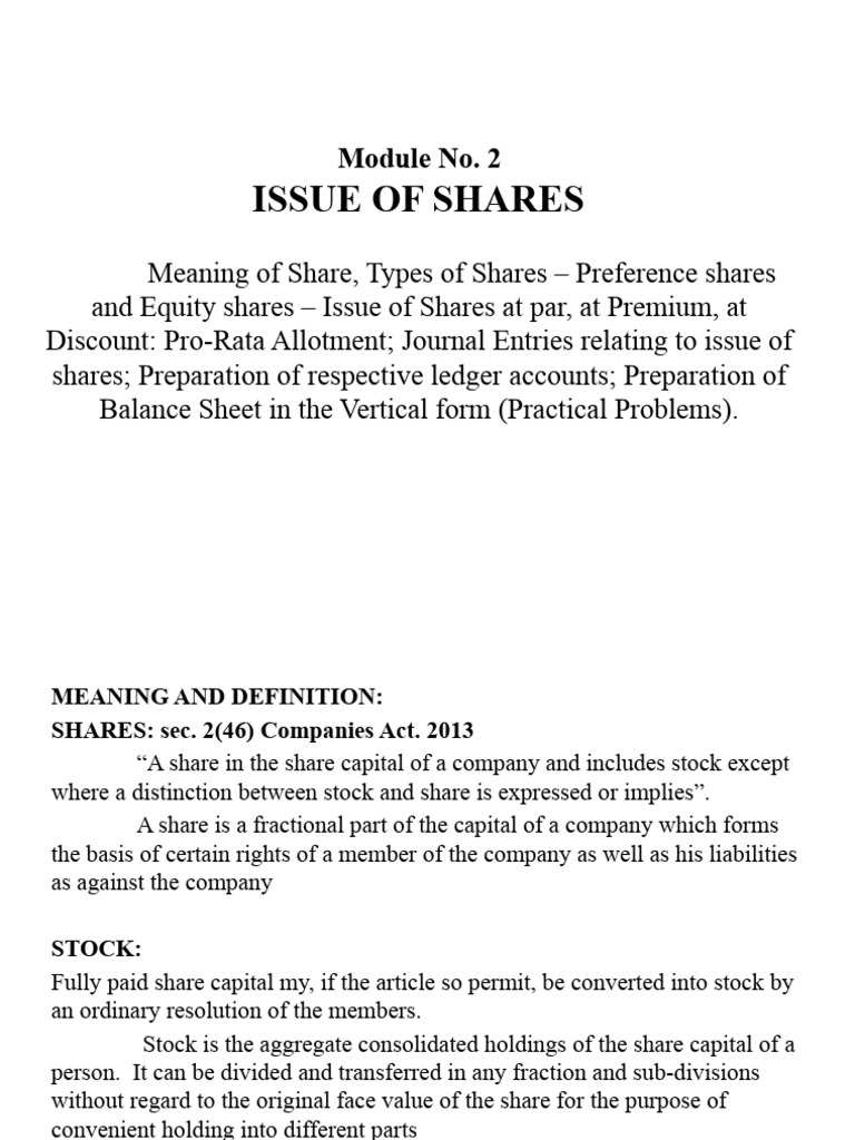 Issue of Share | PDF | Stocks | Preferred Stock
