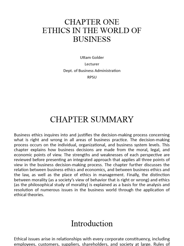 Business Ethics: Decision-Making Insights | PDF | Business Ethics ...