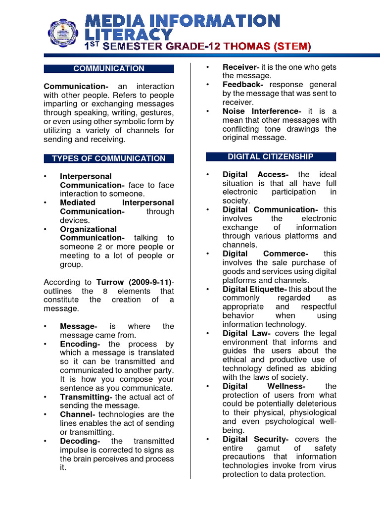 Media Information Literacy | PDF | Communication | Information