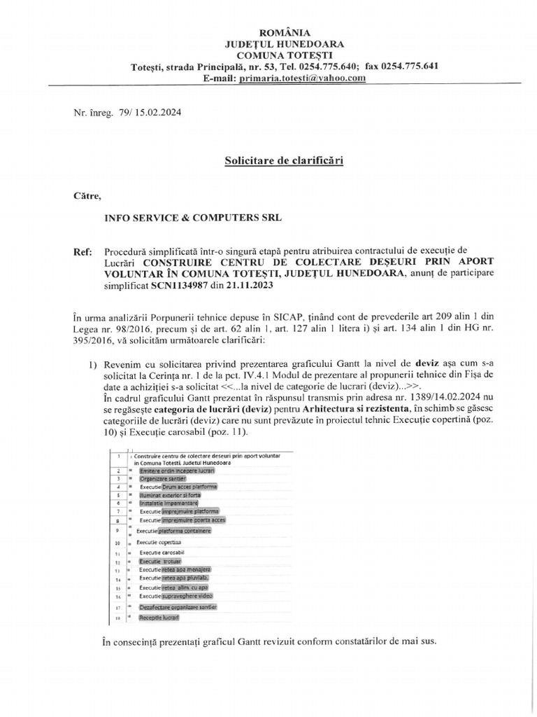 29.3 Solicitare Clarificare Tehnic 2 INFO (2) | PDF