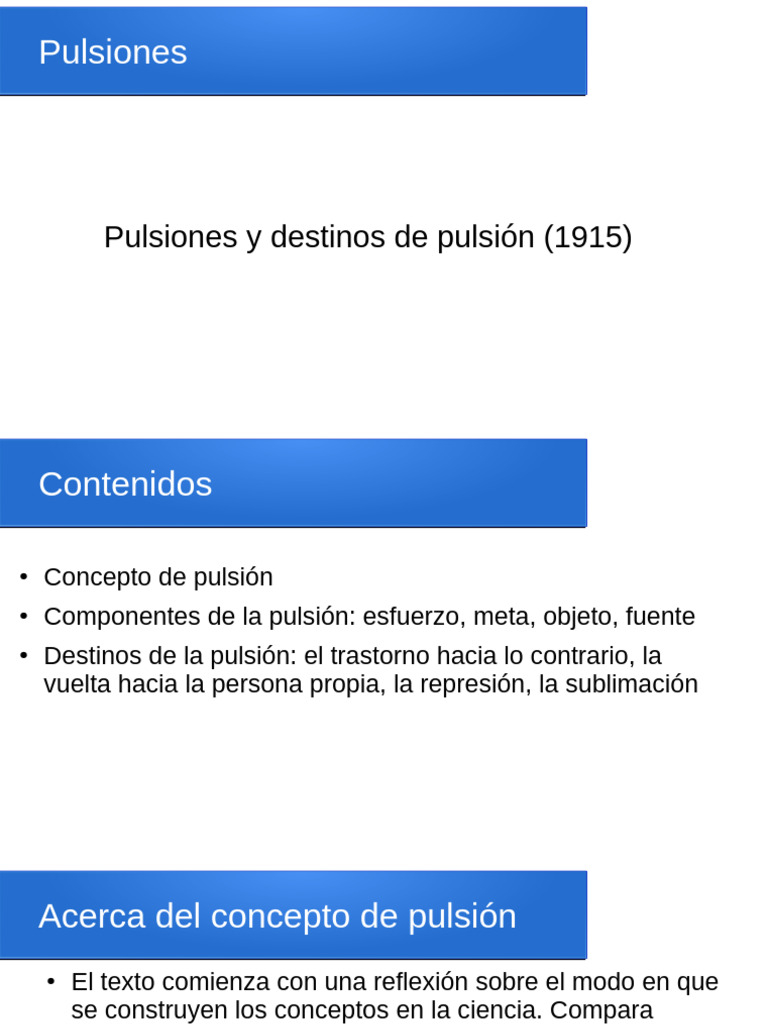Pulsiones y sus destinos en Freud | PDF | Sicología | Ciencias del ...