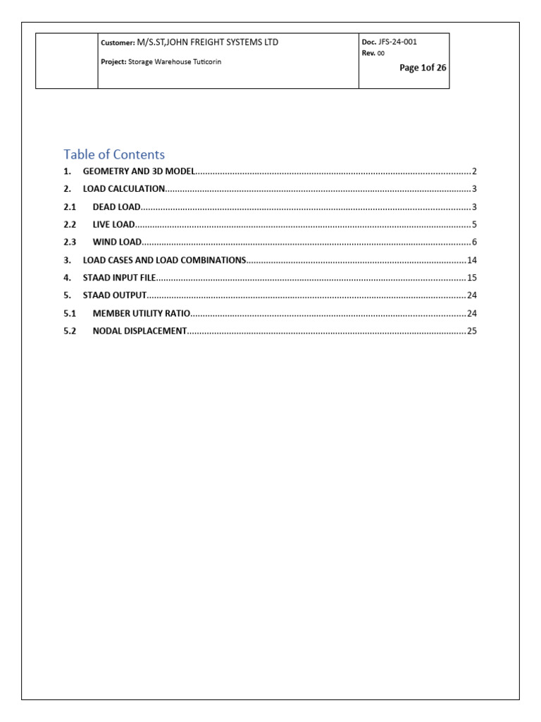 WareHouse Report | PDF | Warehouse | Structural Load