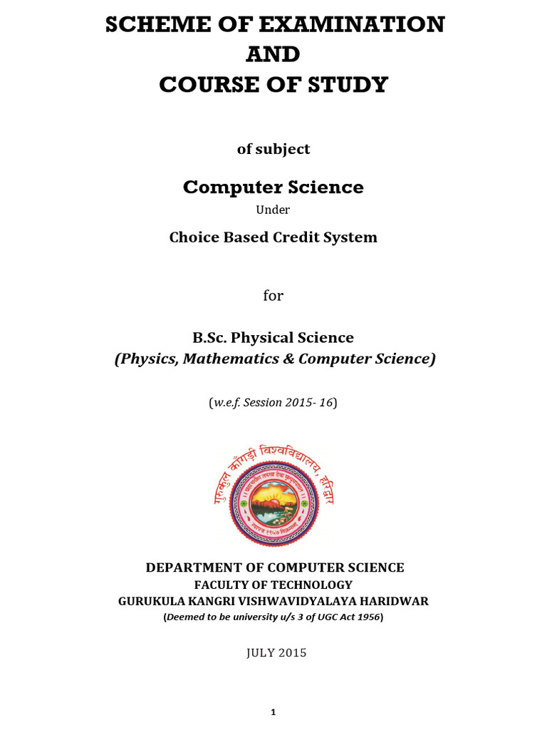 Computer Science B.Sc. Exam Scheme | PDF | Numerical Analysis | Process (Computing)