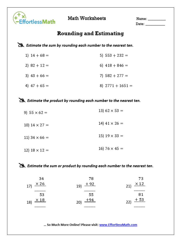 Rounding and Estimating | PDF