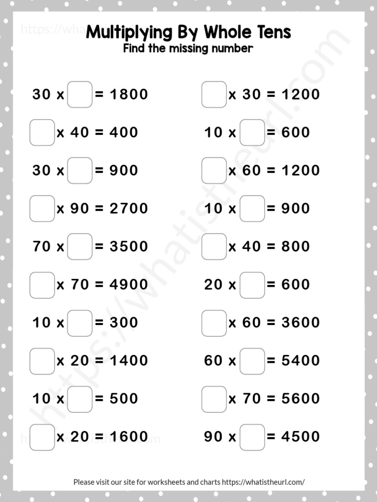 Find The Missing Multiples Exercise 2 | PDF