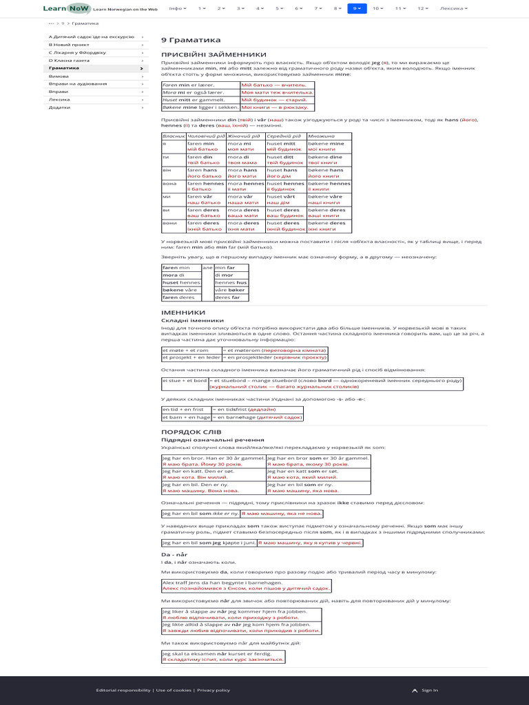 9 Граматика - LearnNoW - NTNU | PDF