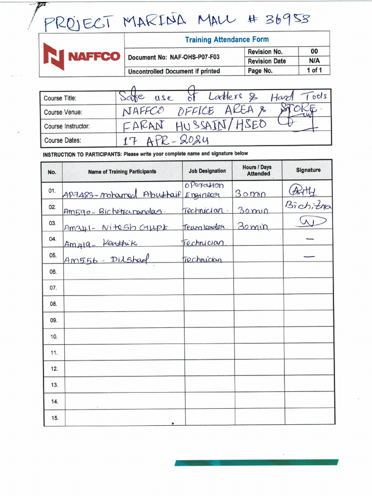 TBT ATTENDENCE Form | PDF