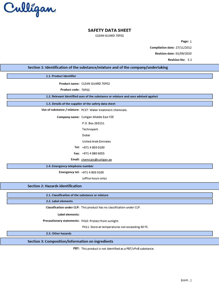 SDS for flushing and chemical dosing. | PDF | Toxicity | Waste Management