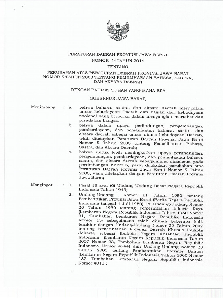 2.2.3.. Perda 14 Tahun 2014 Bahasa Daerah | PDF