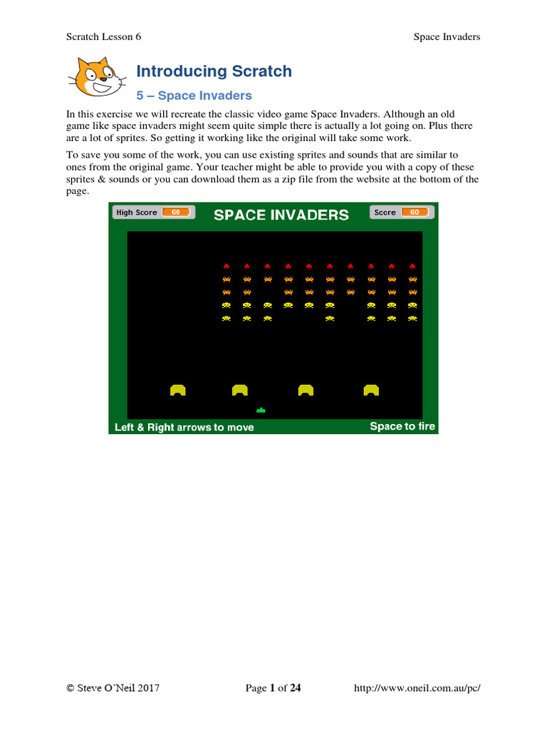 6 SpaceInvaders | PDF | Scratch (Programming Language)