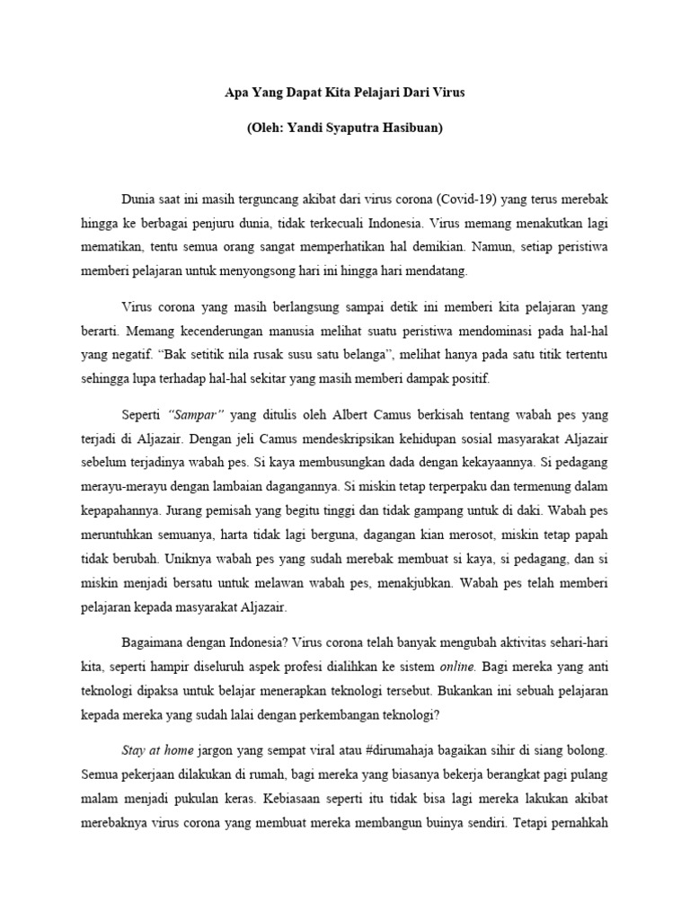 Apa Yang Dapat Kita Pelajari Dari Virus | PDF | Ilmu Sosial | Kesehatan Holistik