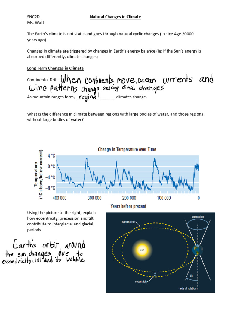 Edited - CLIMATE CHANGE LESSON 4: Natural Changes in Climate (Tuesday ...