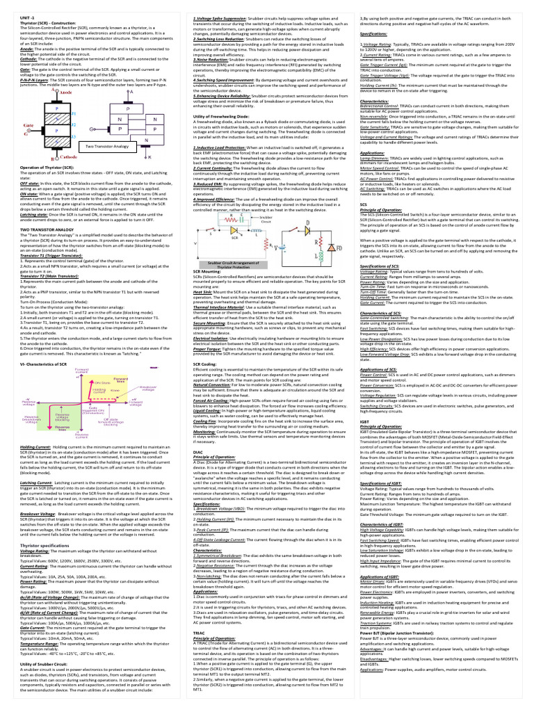 Power Electronics-Notes | PDF | Field Effect Transistor | Mosfet