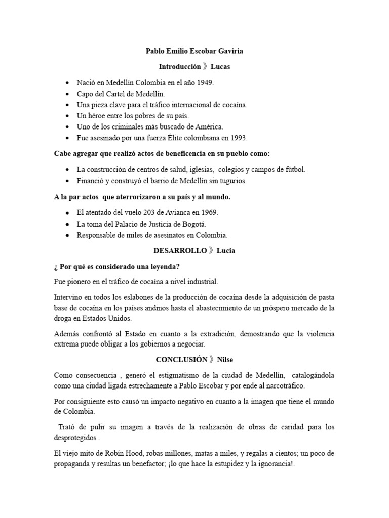 Pablo Escobar | PDF