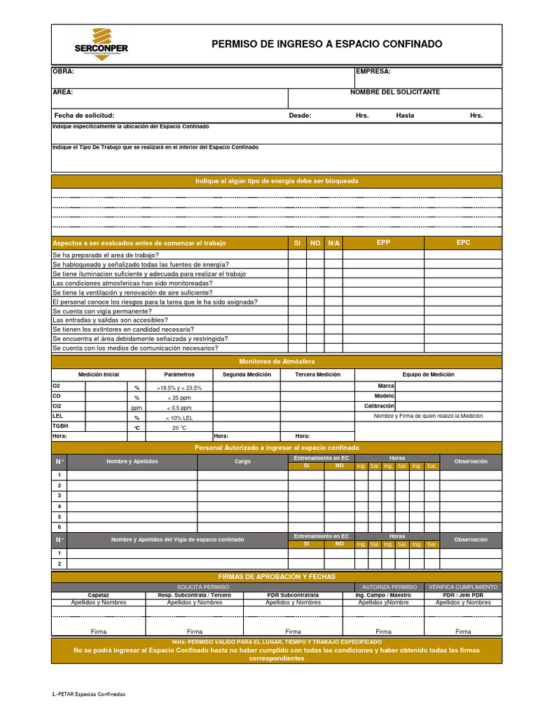 1.-PETAR Espacios Confinados | PDF 1.-PETAR Espacios Confinados | PDF