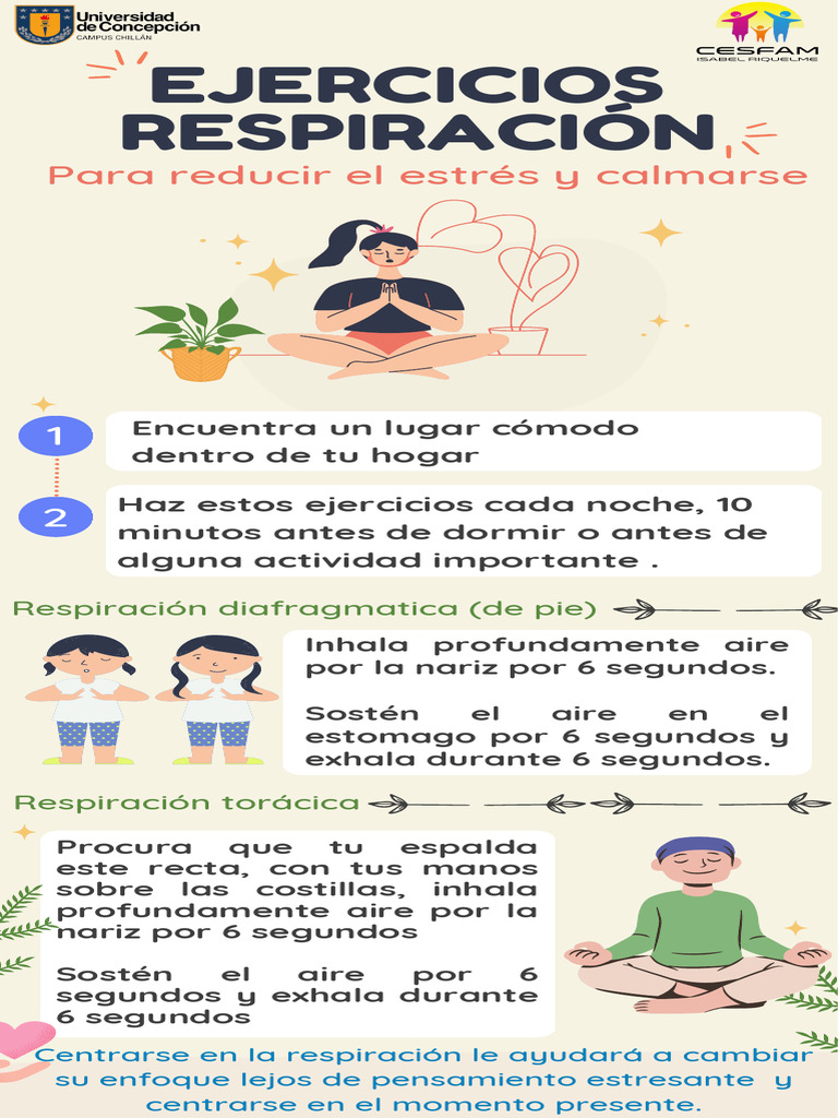 Beige Illustrated Breathing Exercises Infographic | PDF