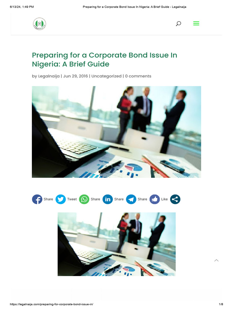 Preparing For A Corporate Bond Issue in Nigeria - A Brief Guide | PDF ...