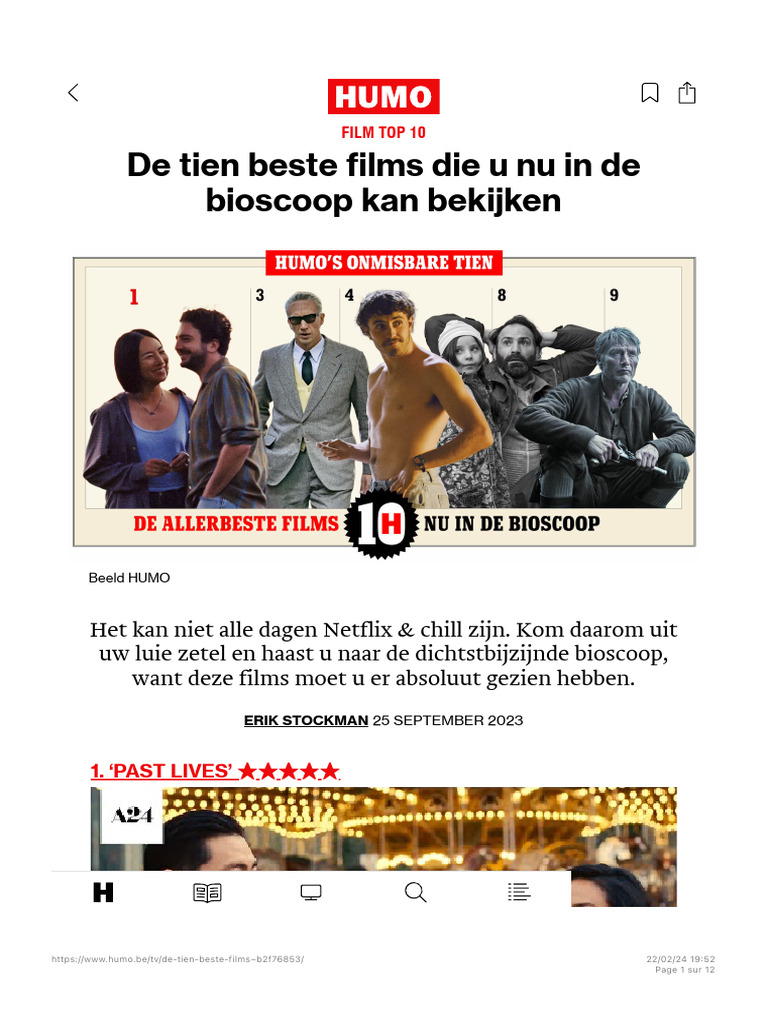 De 10 Beste Films Nu in de Bioscoop (Februari 2024) - Humo - The Wild Site 2 | PDF
