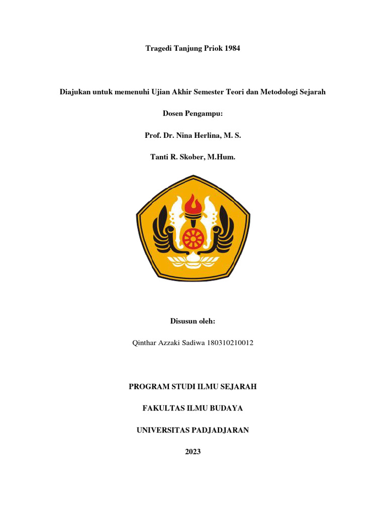 Qinthar Azzaki Sadiwa - 180310210012 - Tragedi Tanjung Priok 1984 | PDF