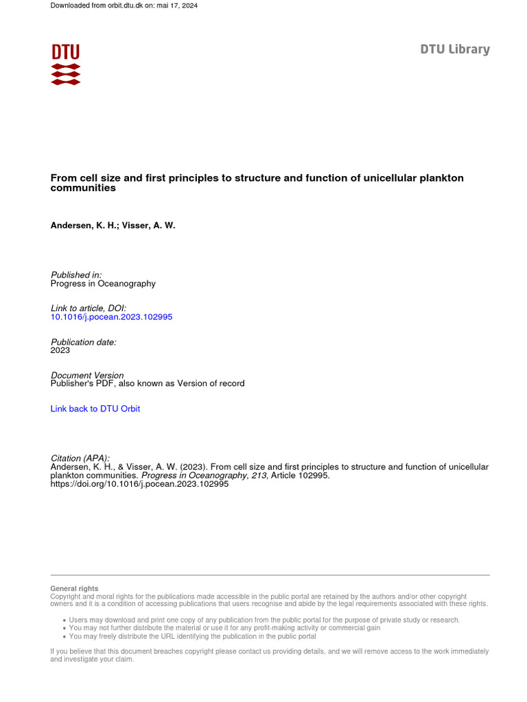 From Cell Size and First Principles To Structure and Function of ...