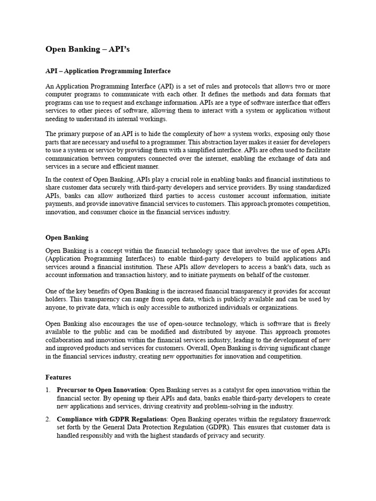 Open Banking - APIs - Self-Learning Material | PDF | Banks | Economies